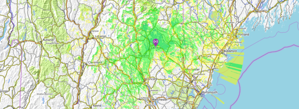 RF Coverage Maps - Lakes Region Repeater Association
