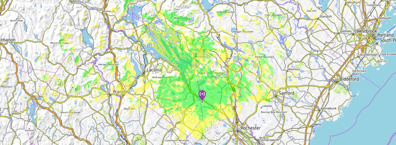 RF Coverage Maps - Lakes Region Repeater Association