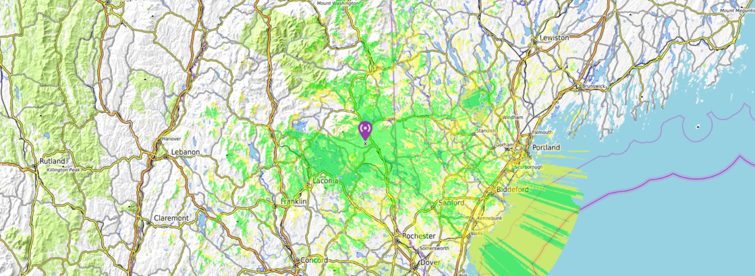 RF Coverage Maps - Lakes Region Repeater Association